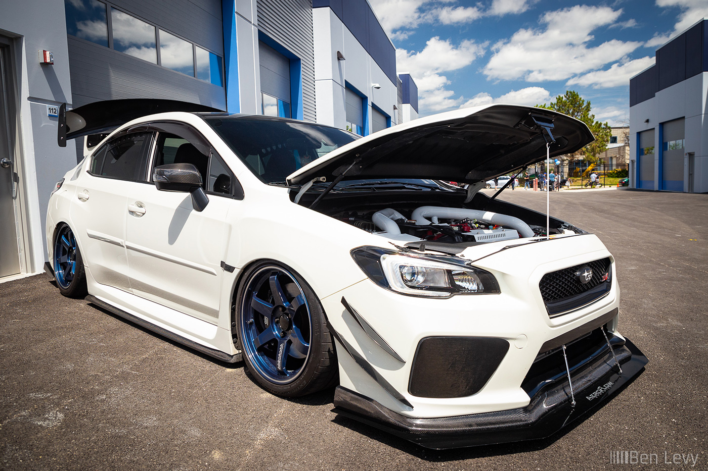 White Subaru WRX STI On Volk Racing TE37 SL Wheels BenLevy